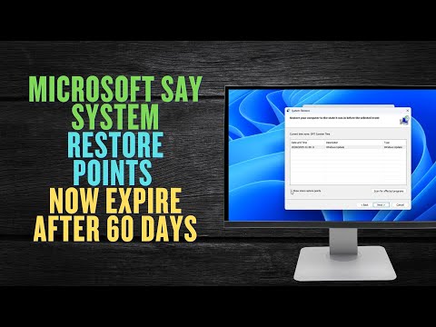 Microsoft Say System Restore Points Now Expire After 60 Days