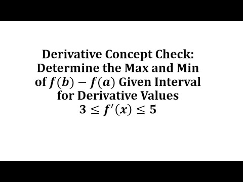 Derivative Concept Check: Determine the Max and Min of f(b)-f(a) Given ...