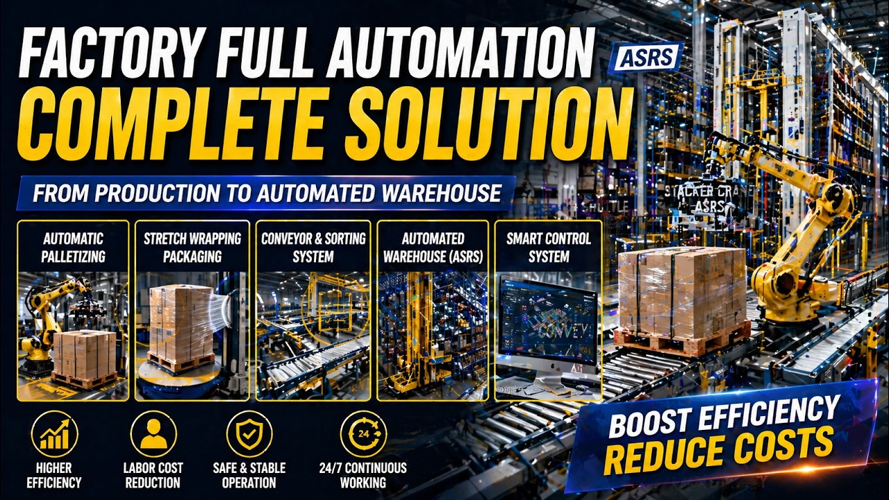 How to Automate Your Factory Logistics? | Palletizing + Packing + ASRS Full Solution