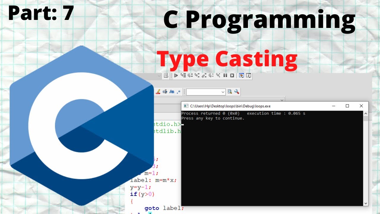 C Programming Tutorial 7 - Type Casting Operator in C Programming Language