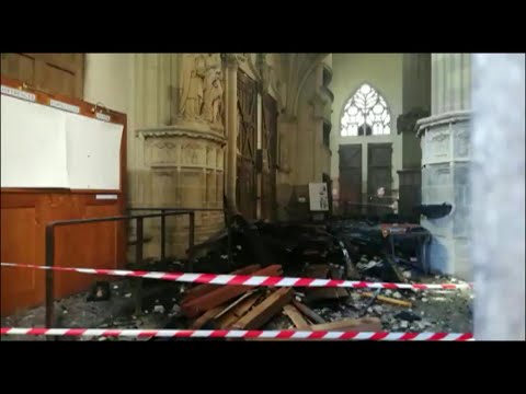 France: aftermath of fire in gothic cathedral of Nantes | AFP