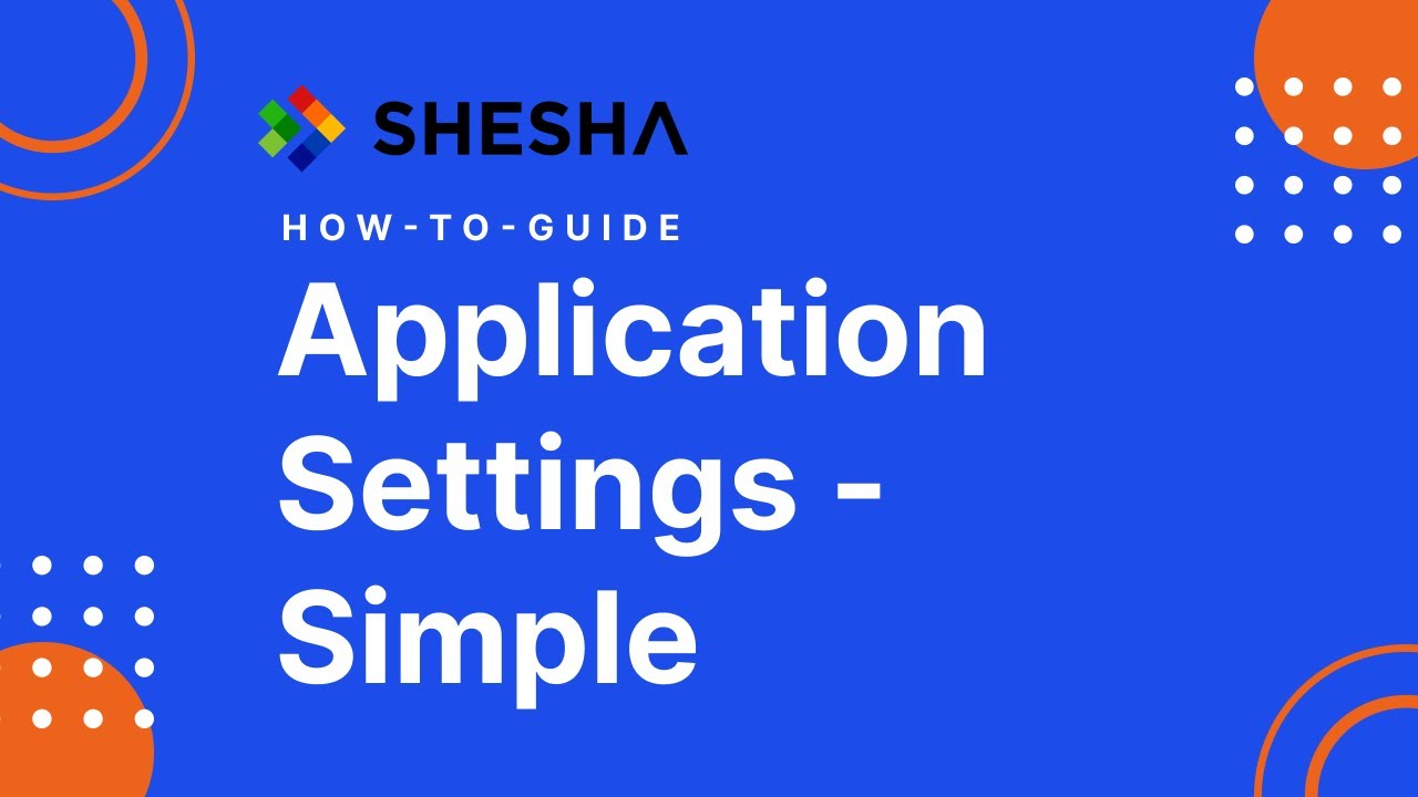 Application Settings - Simple