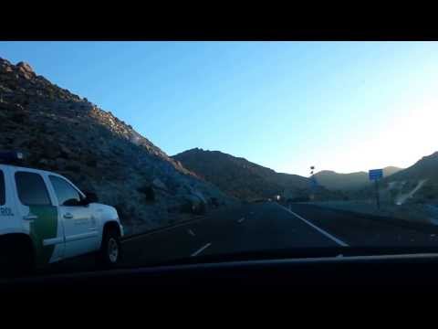 Driving through a mountain pass in California