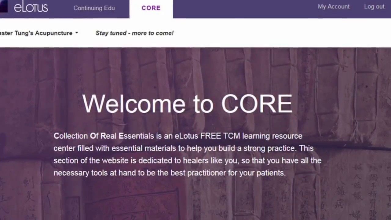 eLOTUS Core Preview - Master Tung Acupuncture