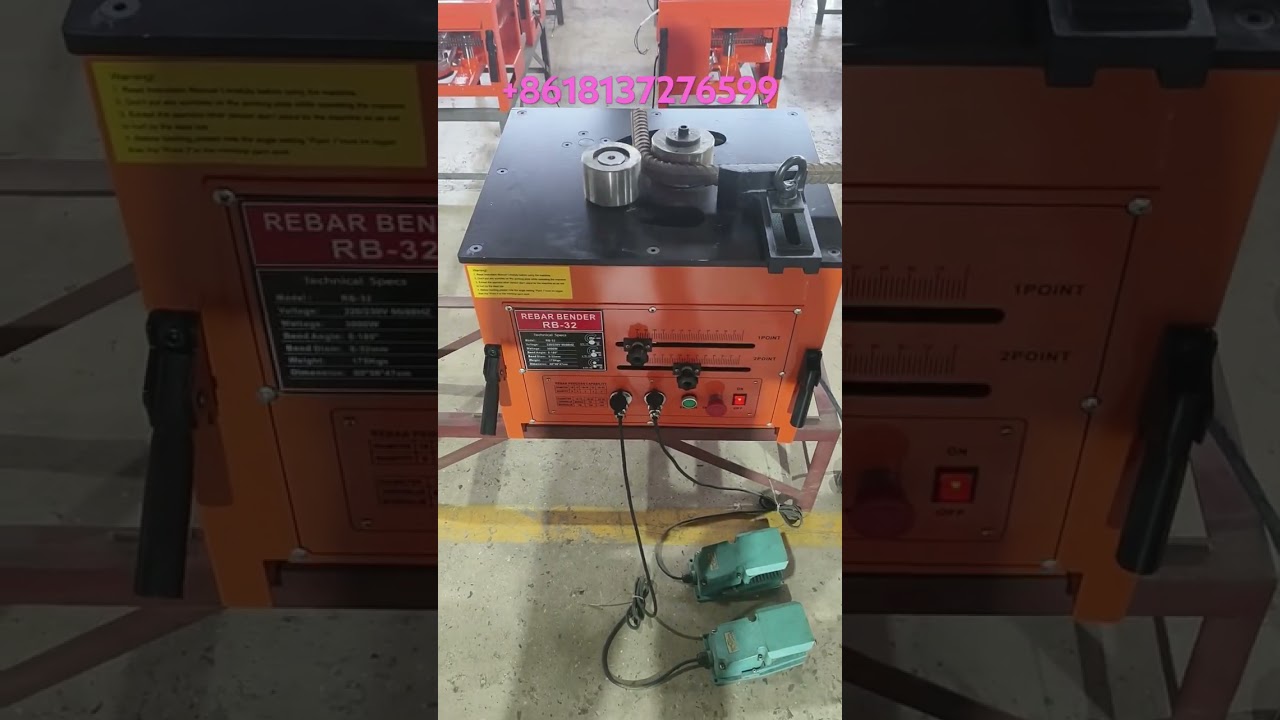 Hydralic rebar bending machine RB32 4-32mm rebar bending #rebarbender #barbender #stirrupbender #cnc