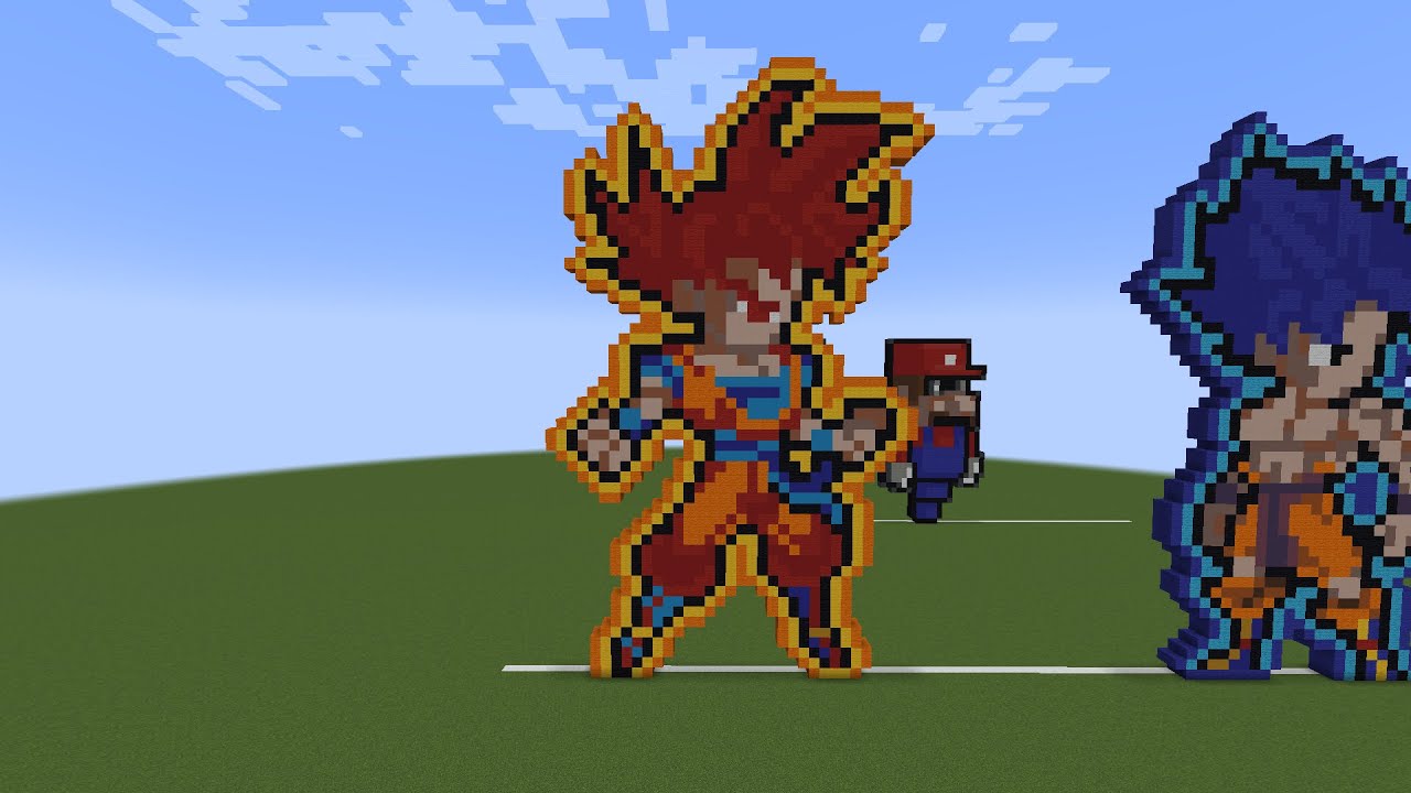goku(ssg) pixel art tutorial - Minecraft