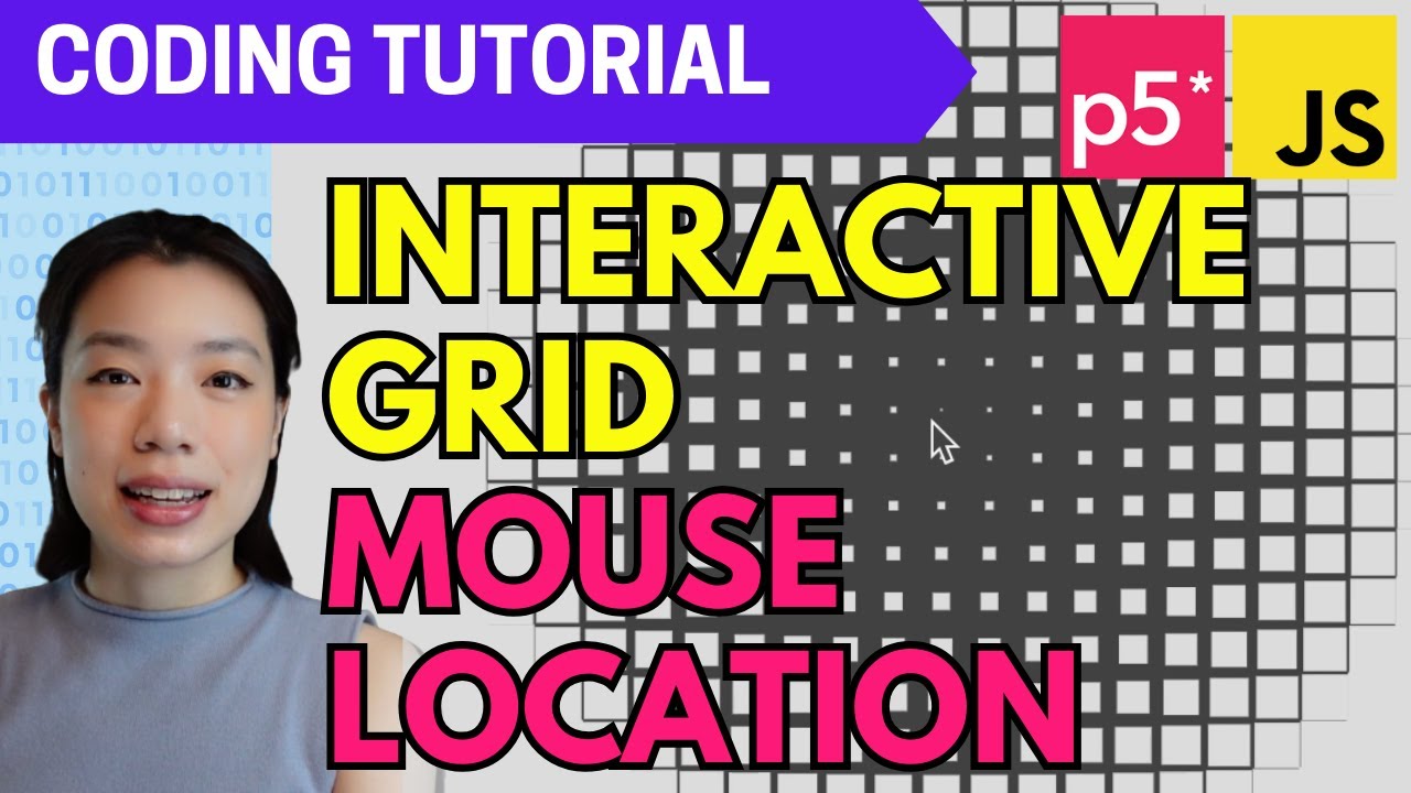 p5.js Coding Tutorial |  Interactive Grid with Mouse Location