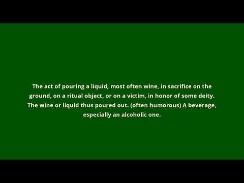 what is the meaning of libation