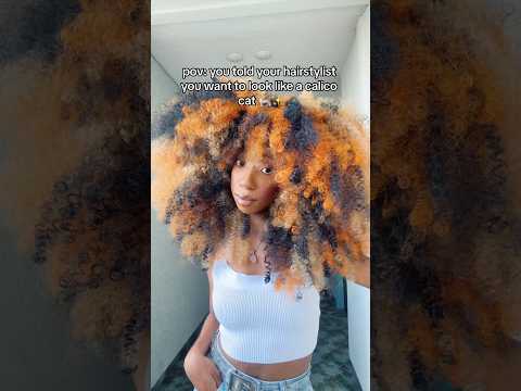 iβm a calico cat in human form ππββ¬β¨#curlyhair #calicocat #cutecats #grwmmakeup #hairstyles