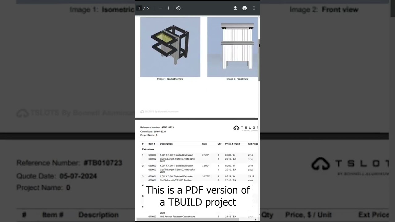 How To Export a TBUILD.io Project  #manufacturing #aluminum #tslot #caddesign