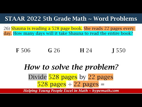 2022 STAAR Math ~ 5th Grade (Word Problems) Part 2
