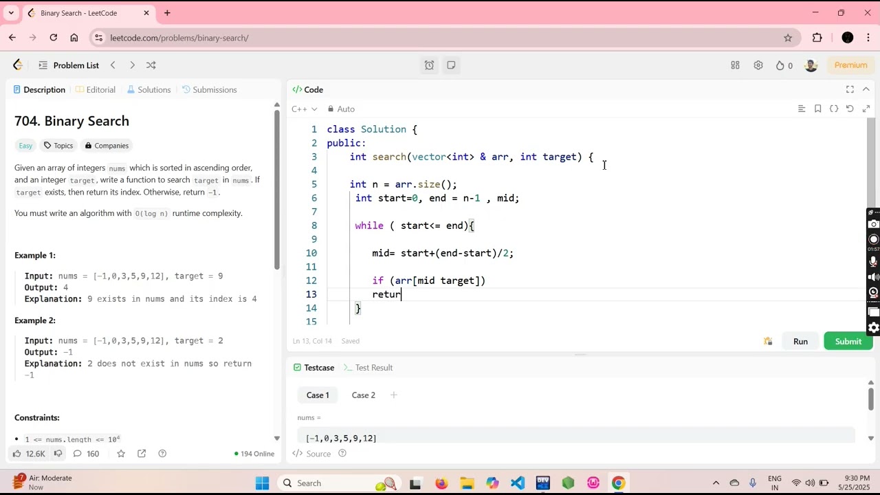 Binary Search Problem Solved! 🔍 | LeetCode Coding Challenge💻❤️
