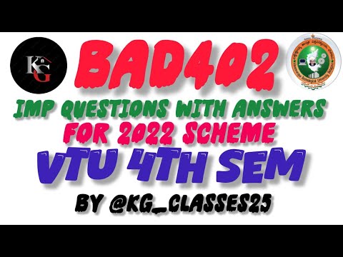 BAD402 Artificial intelligence in 4th sem 2022 scheme VTU university
