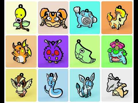 🐉 60pcs Pokemon Characters Key Chain Set + 24pcs Special Edition Set ...