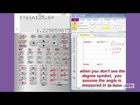 sharp calculator : the reciprocal Trig Functions