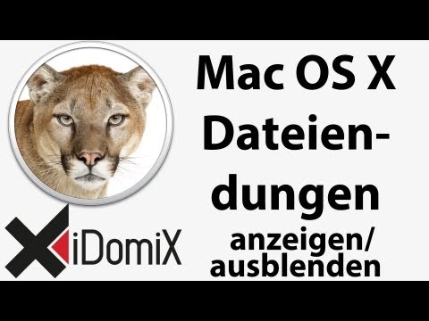 Wie kann ich Dateiendungen Suffixe anzeigen und ausblenden unter Mac OS X