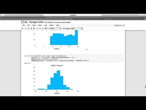 Package Gadfly 04 Density plots Histograms and Violin plots for @JuliaLanguage Video Lecture ...