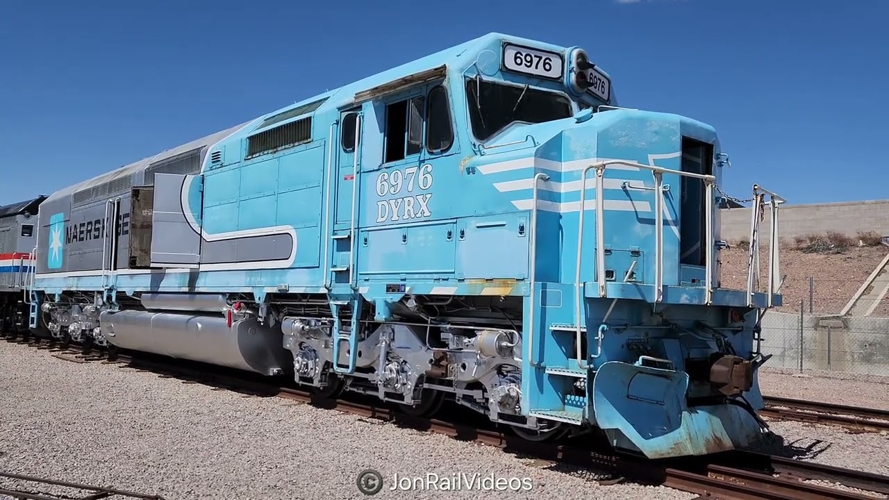 4/4/25 Pre: Former Santa Fe SDF40-2/Amtrak SDP40F DYRX 6976 & 231 at Nevada State RR Museum, BC NV-2