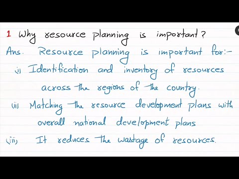 Why resource planning is important?