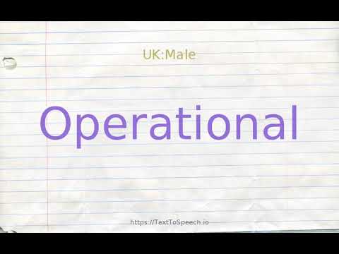 How to pronounce operational