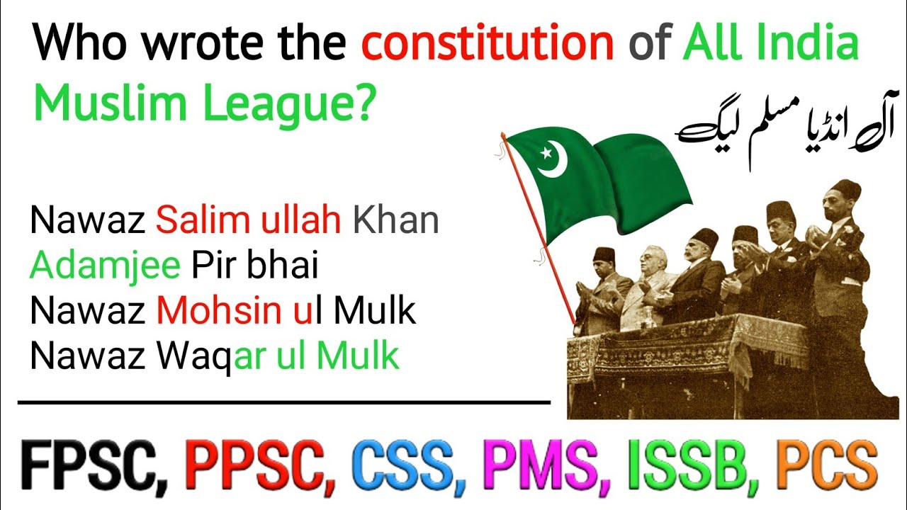 All India Muslim League 1906 | Pak Studies Top Important Mcqs | Indo-Pak History |@SaleemEditions