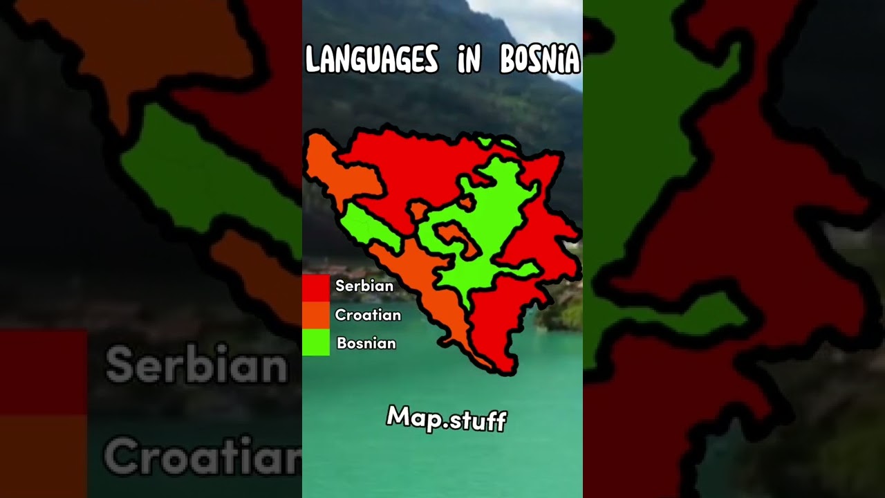 Map of languages in the country of Bosnia and herzegovian