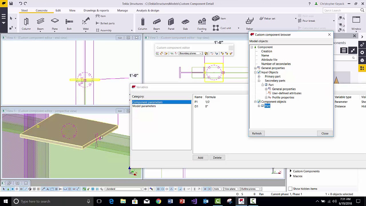 ARE11: Tekla Custom Component Connection