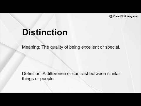 Distinction Meaning