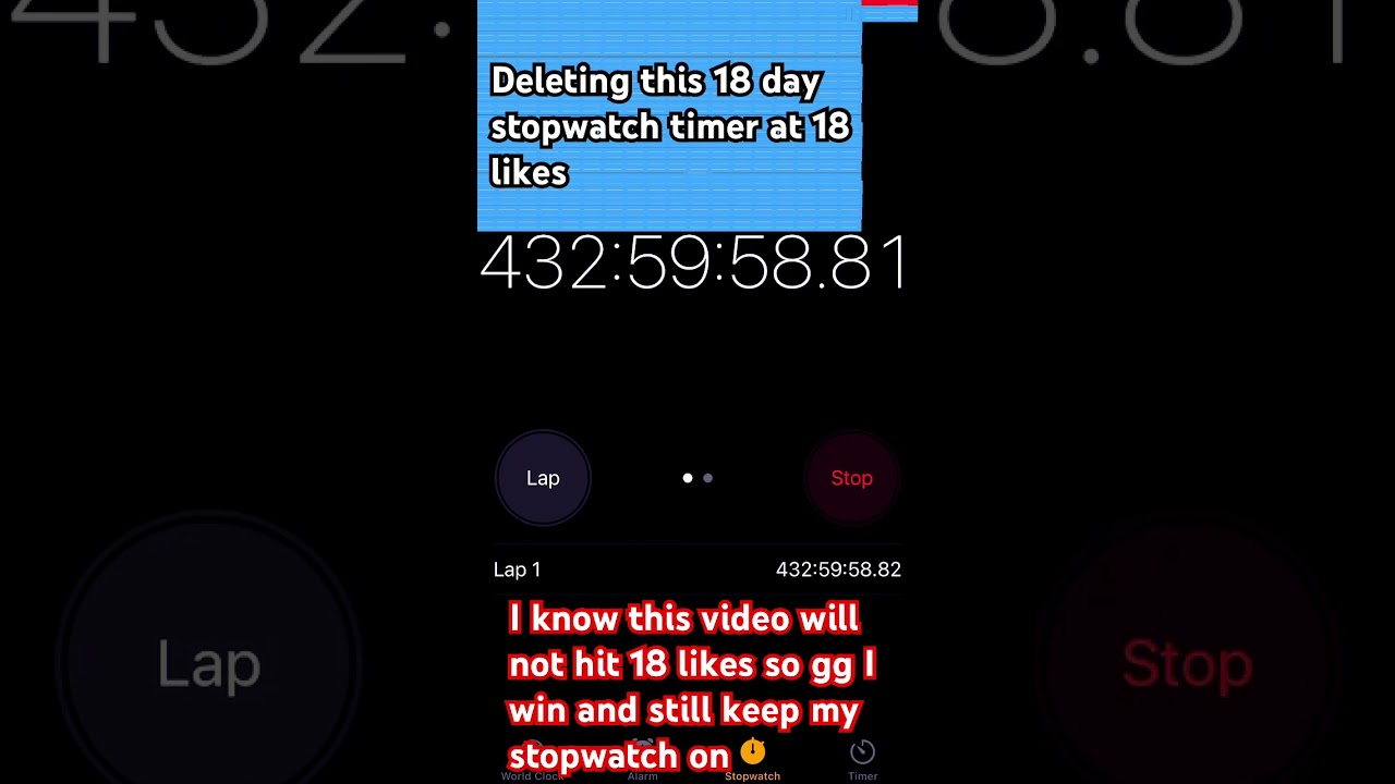 Deleting stopwatch timer ⏱ at 18 likes #stopwatch #timer #viral #shortsvideo