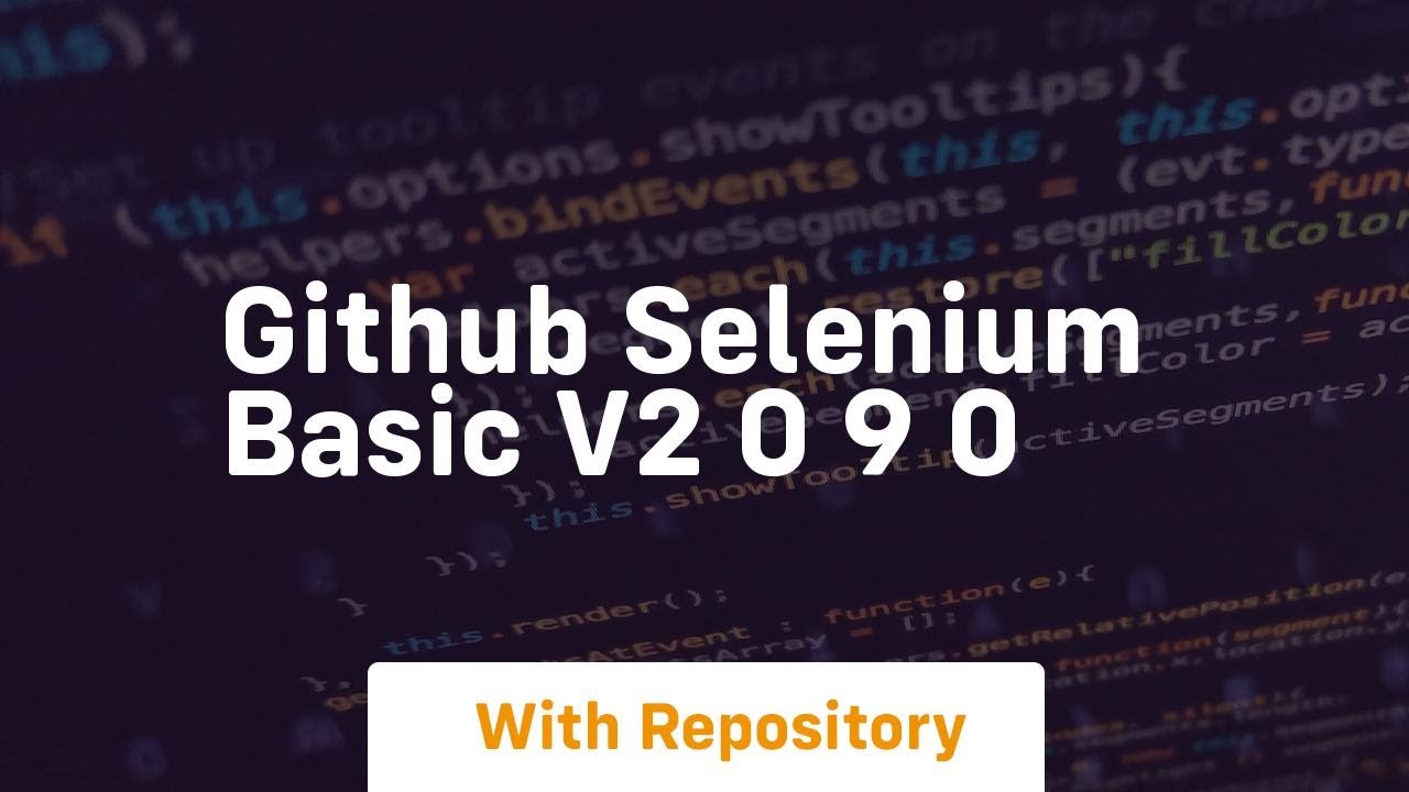 github selenium basic v2 0 9 0