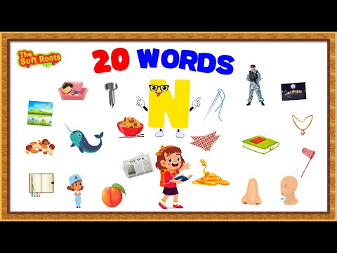 Words That Start with N | 20 Words From Letter N | Kids Learning | 20 Words from Each Alphabet