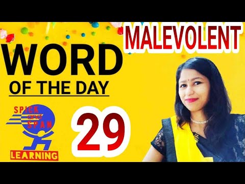 WORD OF THE DAY | MALEVOLENT | WORD MEANING IN ENGLISH AND HINDI