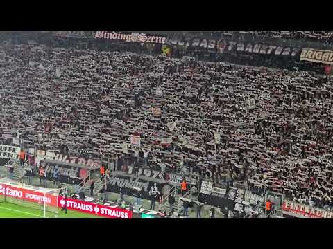 PRE-MATCH ATMOSPHERE: Eintracht Frankfurt v Tottenham Hotspur: Deutsche Bank Park: Europa League