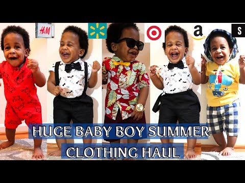 ๐*FUN!* Huge baby boy summer clothing haul/ 6-9 months(Amazon+Target+H&M+Walmart+Shein