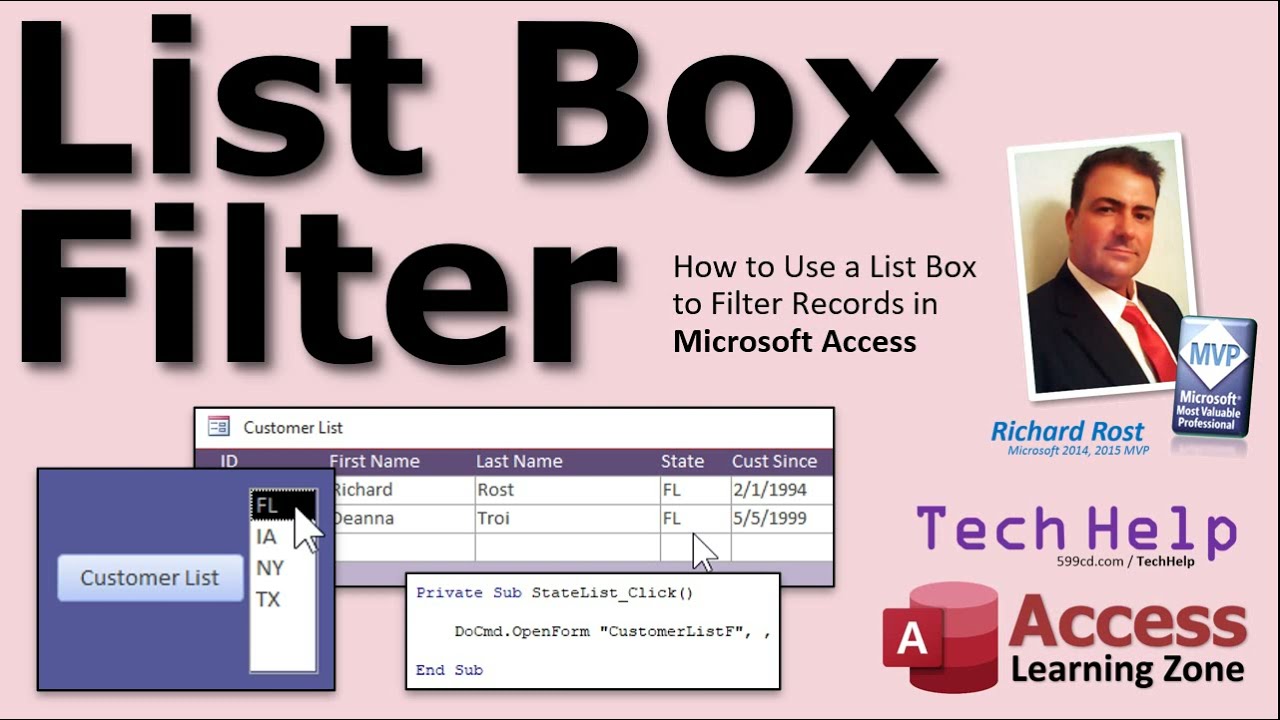 How to Use a List Box to Filter Records in Microsoft Access (Extended Cut: Multi-Select Listbox)