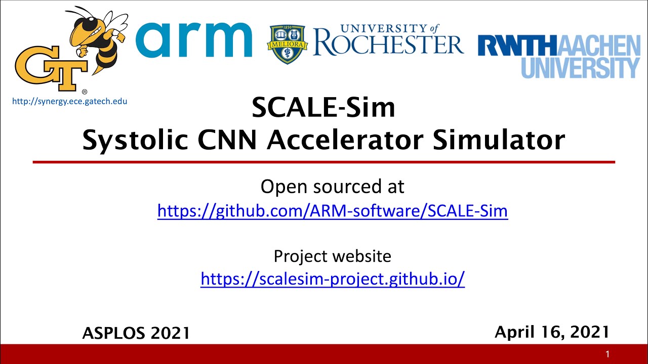 [2021 ASPLOS Tutorial] 2. SCALE-Sim Overview