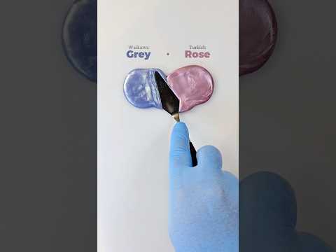 Waikawa Grey + Turkish Rose Slime Color Mixing ππ¨ #colormixing #asmr #art #colors #painting #shorts