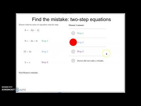 Find the mistake: two-step equations