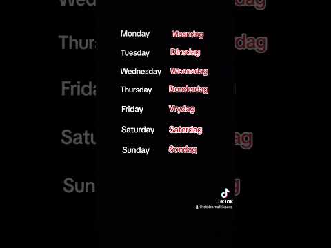 8 - Afrikaans Lessons for Beginners: Days of the Week #afrikaanslanguage
