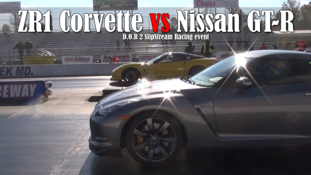 Boosted Nissan GT-R vs Chevrolet Corvette ZR1 Drag Race Is Sprinting ...