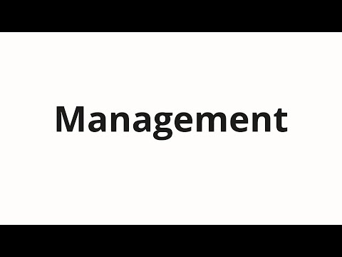 How to pronounce Management