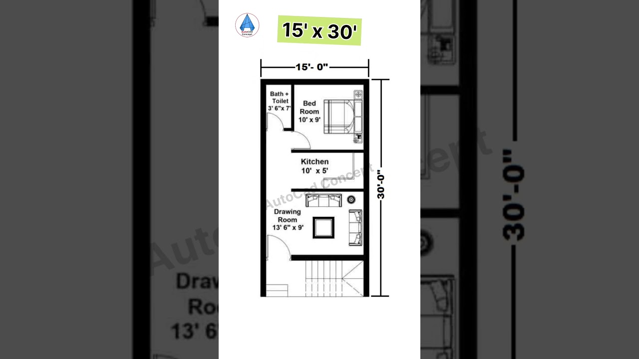 15x30 Small house design | 15 by 30 Ghar ka Naksha #shorts #homedesign #architecture