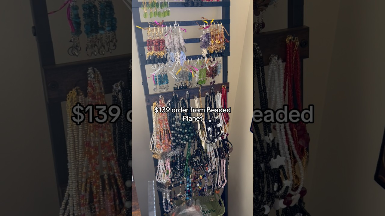 $139 order from my shop! 🤍 #handmadejewelry #beadedjewelry #earcuffs #necklace #earrings