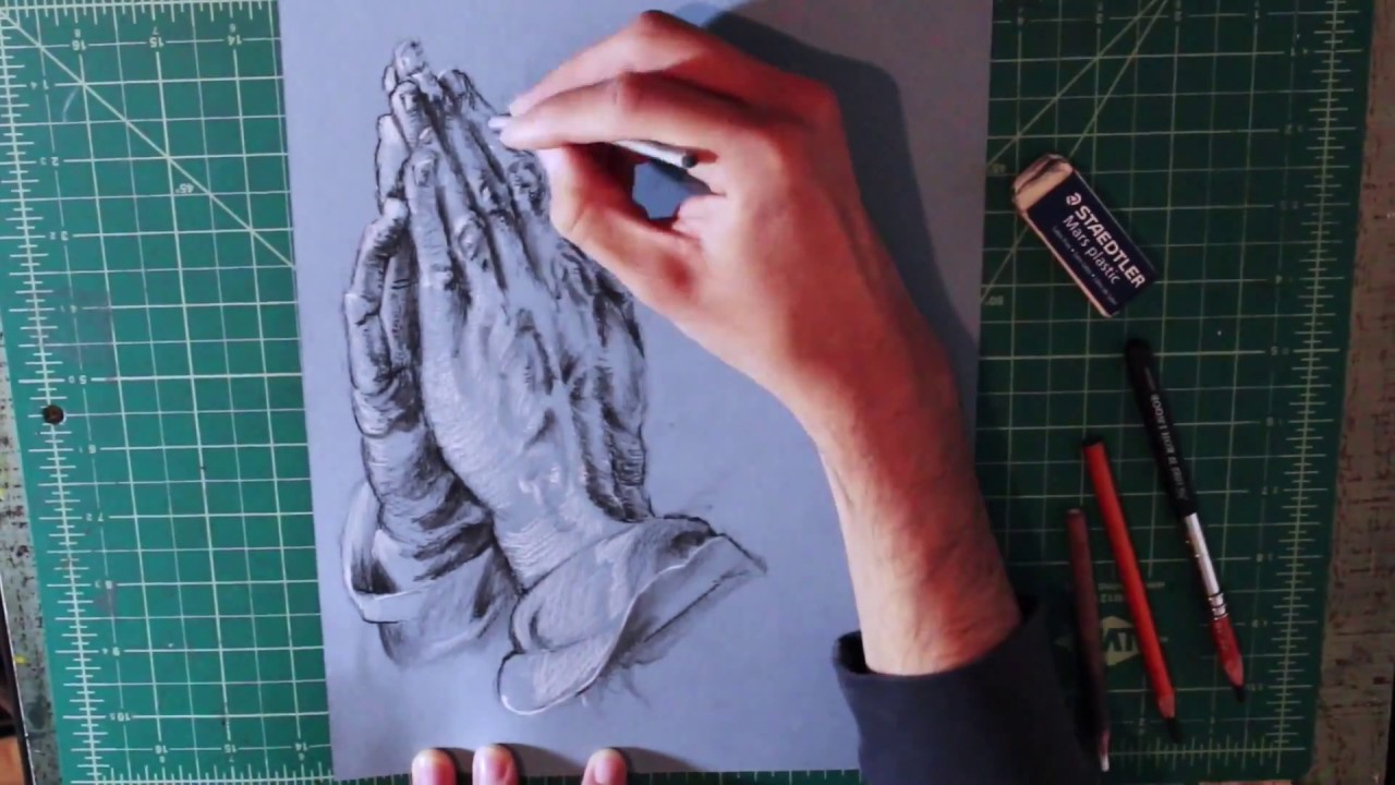 Praying Hands, Charcoal Masters Copy Process