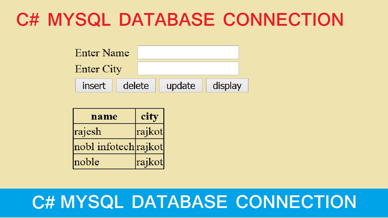 Insert Update Delete View and search data from mysql database in c#.net - c# mysql database tutorial