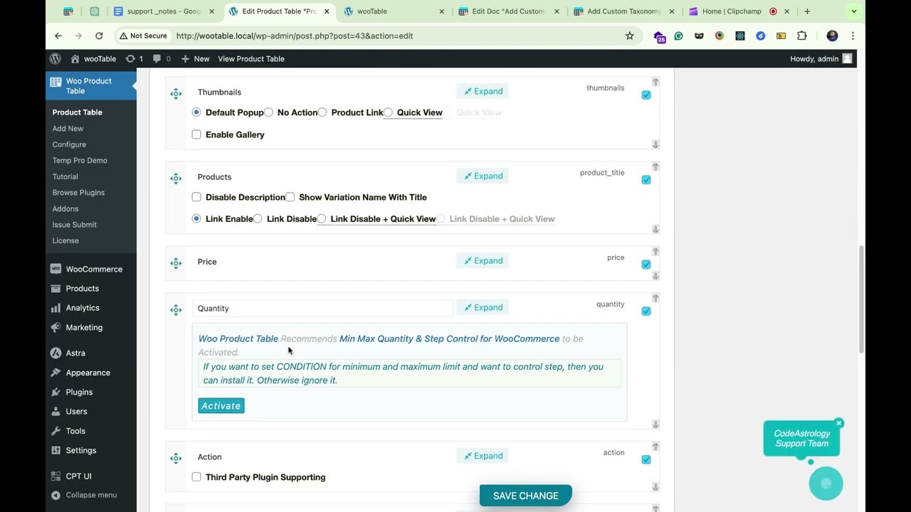How to add column by custom taxonomy in Woo Product Table