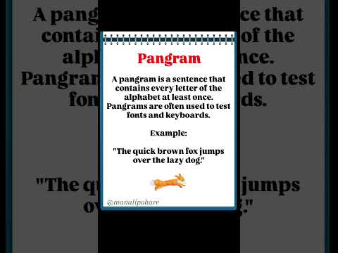 Pangram | Vocabulary #shorts#shortsvideo#viral#english#youtubeshorts#shortsviral