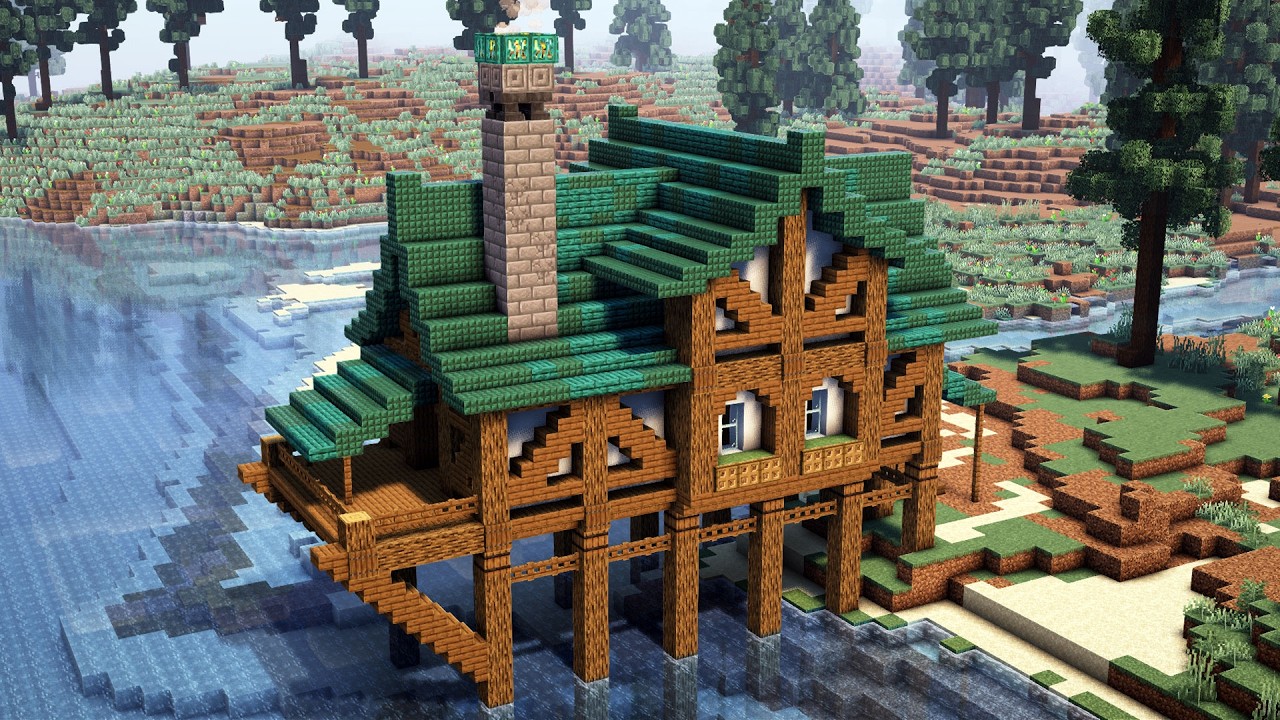 Minecraft: How to Build a Lake House | Medieval Survival House Tutorial ...