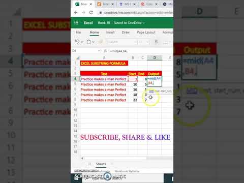 Extract substring in excel | excel tutorial | #shorts