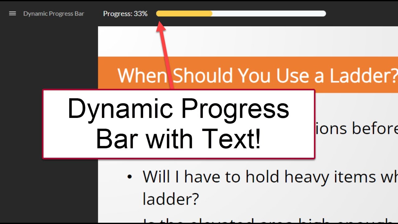 Update:Dynamic Progress Bar with Text!